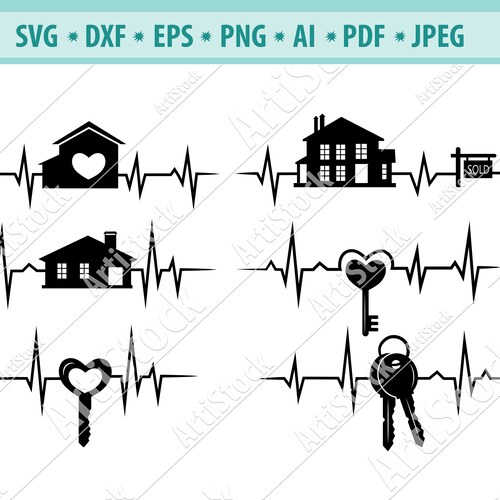 House Svg Keys Svg Realtor Logo With Heart Svg House - Etsy