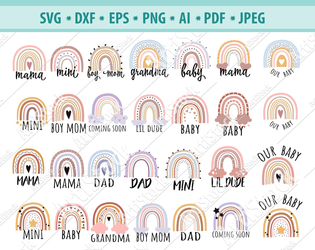 Rainbow SVG File, Baby Shower Svg, Rainbow Cut File, Rainbow Family Svg ...