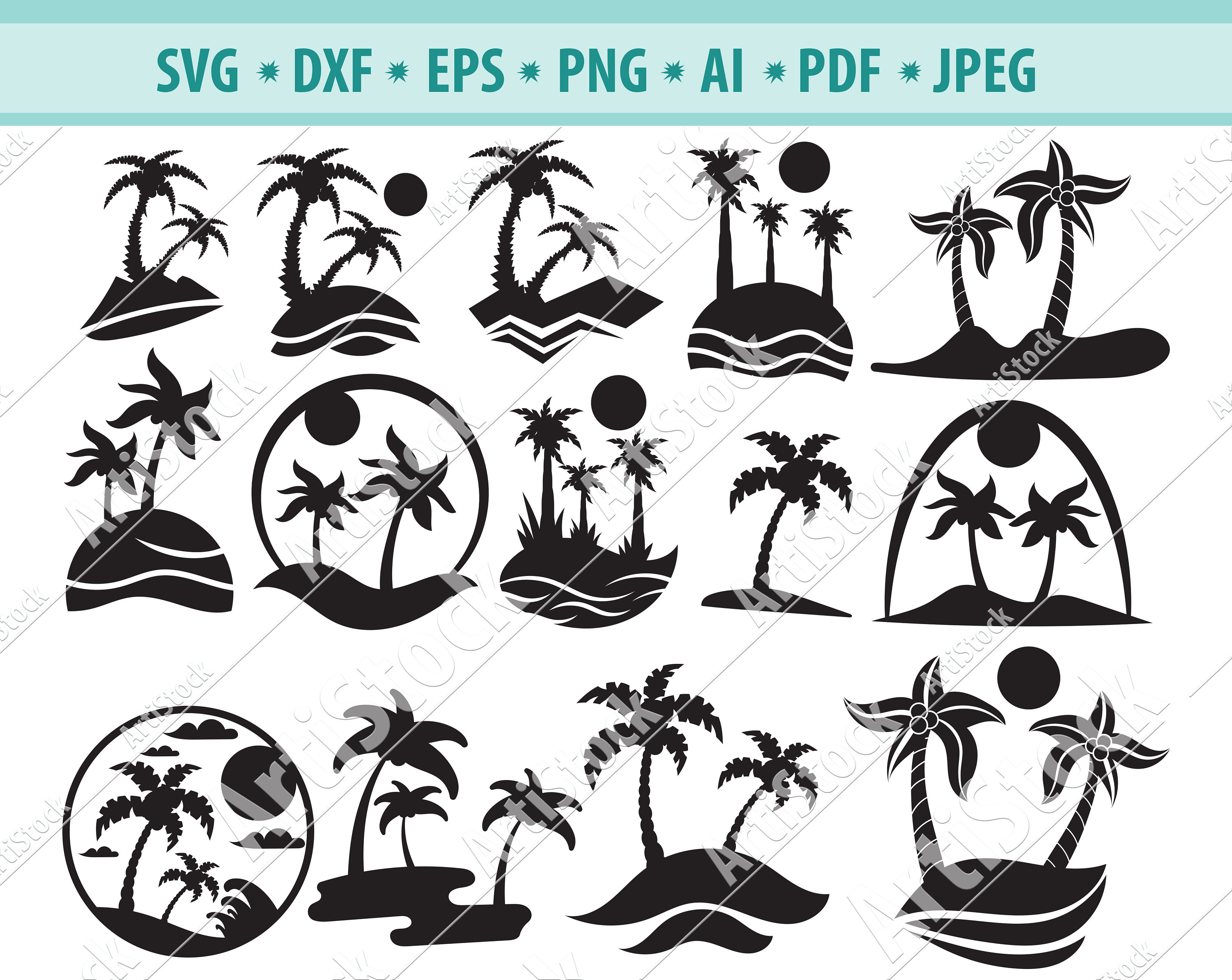 Palm Tree Svg Summer Svg Palm Cricut Palm Vector Palm | Etsy