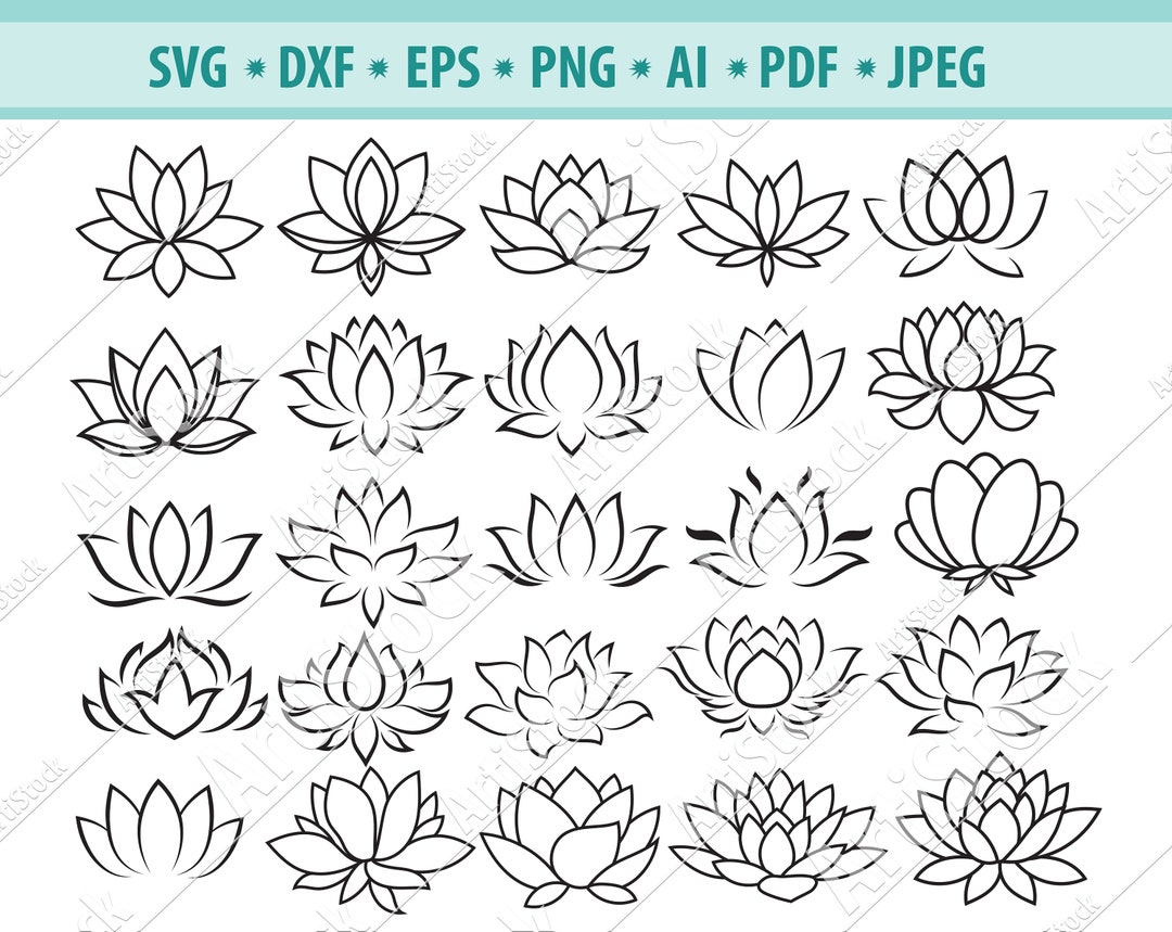 LOTUS SVG, Lotus Clipart, Lotus Flower, Flower Svg, Floral Svg, Lotus ...