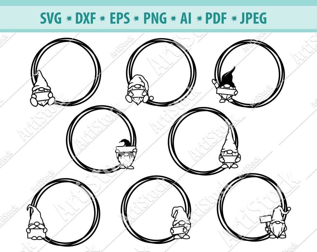 Gnome Frame Svg, Cute Garden Gnome SVG, Nordic Gnome Svg, Gnome Clipart ...