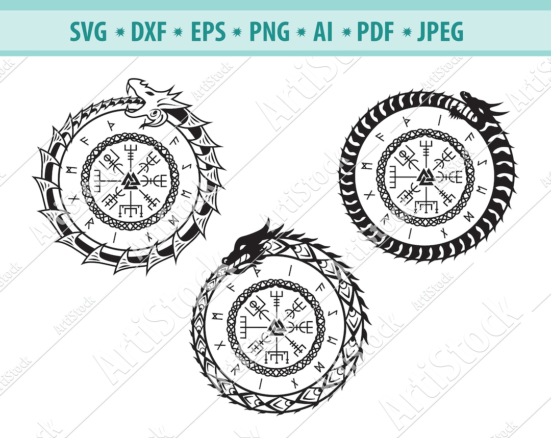 Vegvisir With Runes SVG, Nordic Runes Svg, Viking Compass Svg, Vegvisir ...