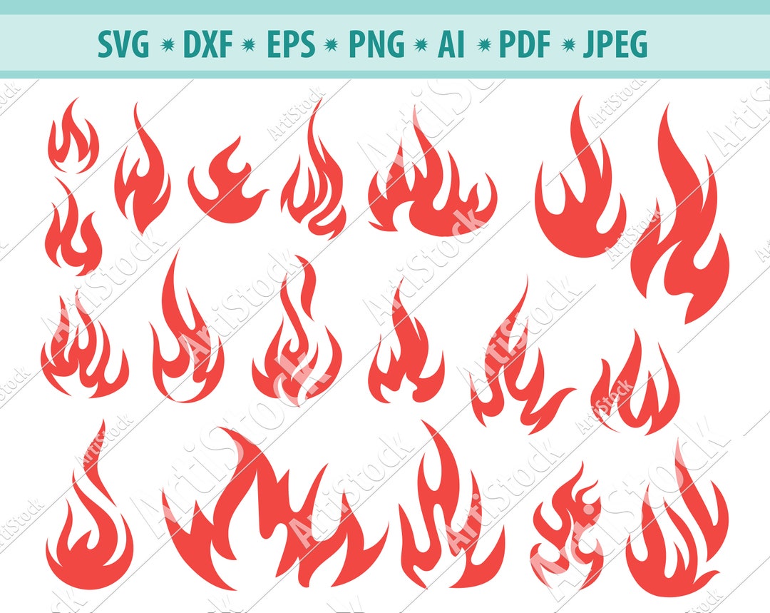 Fire SVG, Flames SVG, Fire Cricut, Fire Dxf, Flames Cutting File for ...