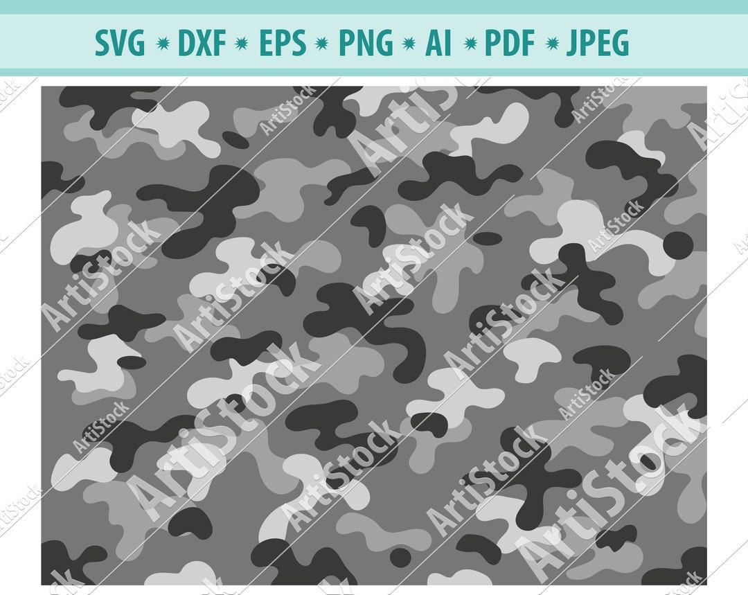 Camouflage Svg, Camouflage Patterns Svg, Gray Camouflage Svg, Hunting ...