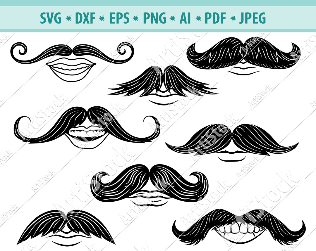 Mustache SVG, Moustache Cutting File, Gentleman Clipart, Moustach Svg ...