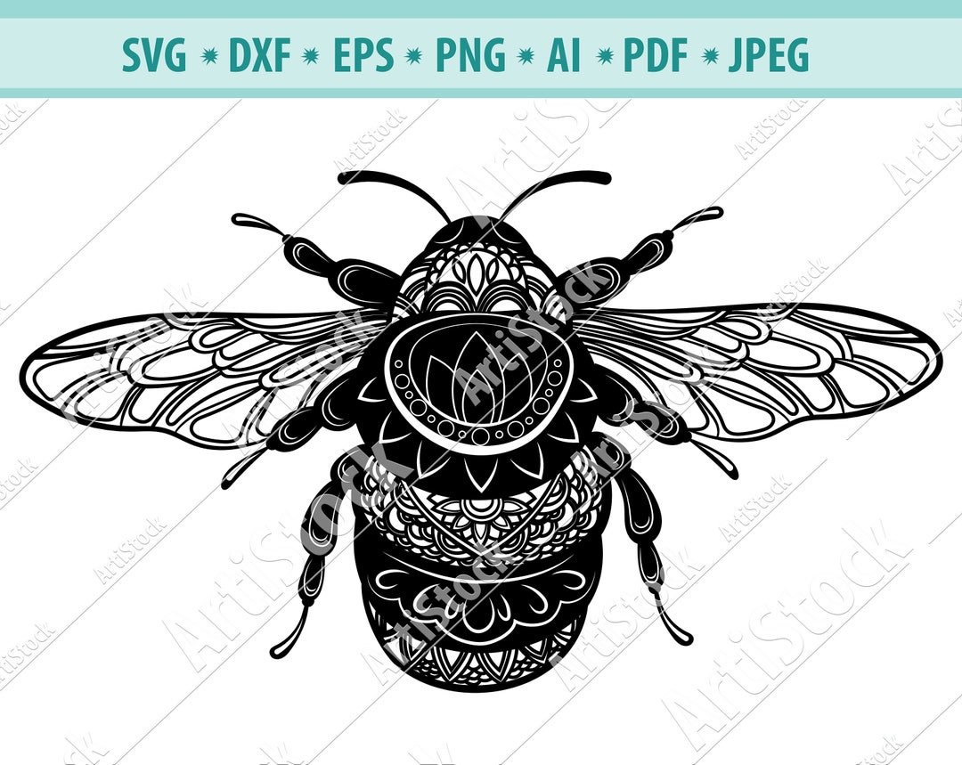 Bee Mandala Svg, Bee Svg Files, Bee Clipart, Bee Cut Files, Bee Decal ...