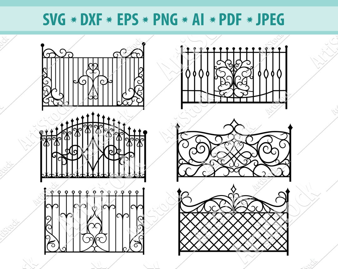Fences Svg Bundle, Fences Svg, Iron Fences Svg, Fence Clipart, Wooden ...