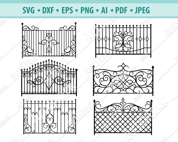 Fences Svg Bundle Fences Svg Iron Fences Svg Fence Clipart | Etsy