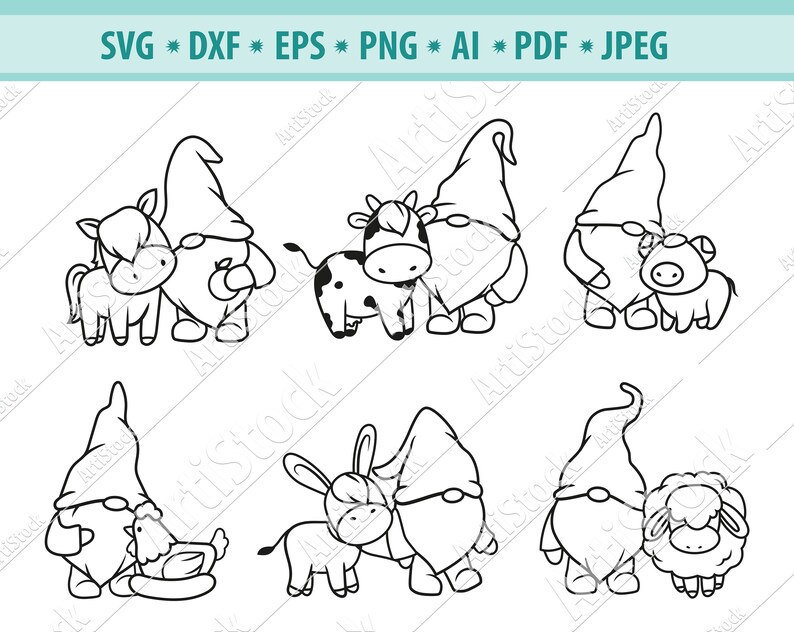 Farmer Gnome Svg, Gnome With Farm Animal Svg, Lifestock Svg, Farm Pets ...