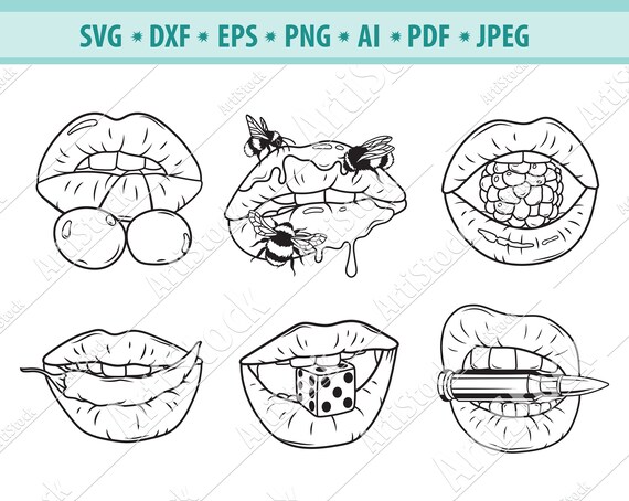 Lips Svg Bundle Lips Clipart Kiss Svg Dripping Lips SVG - Etsy