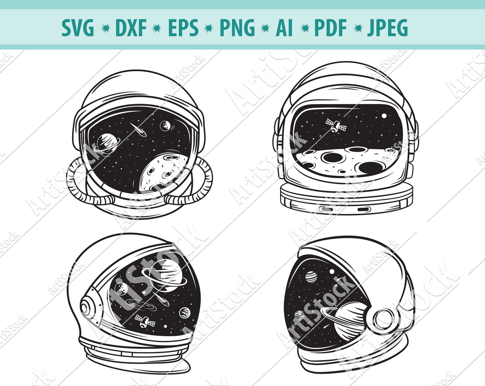 Space Helmet SVG Cosmic Svg Astronaut Helmet Png Astronaut - Etsy