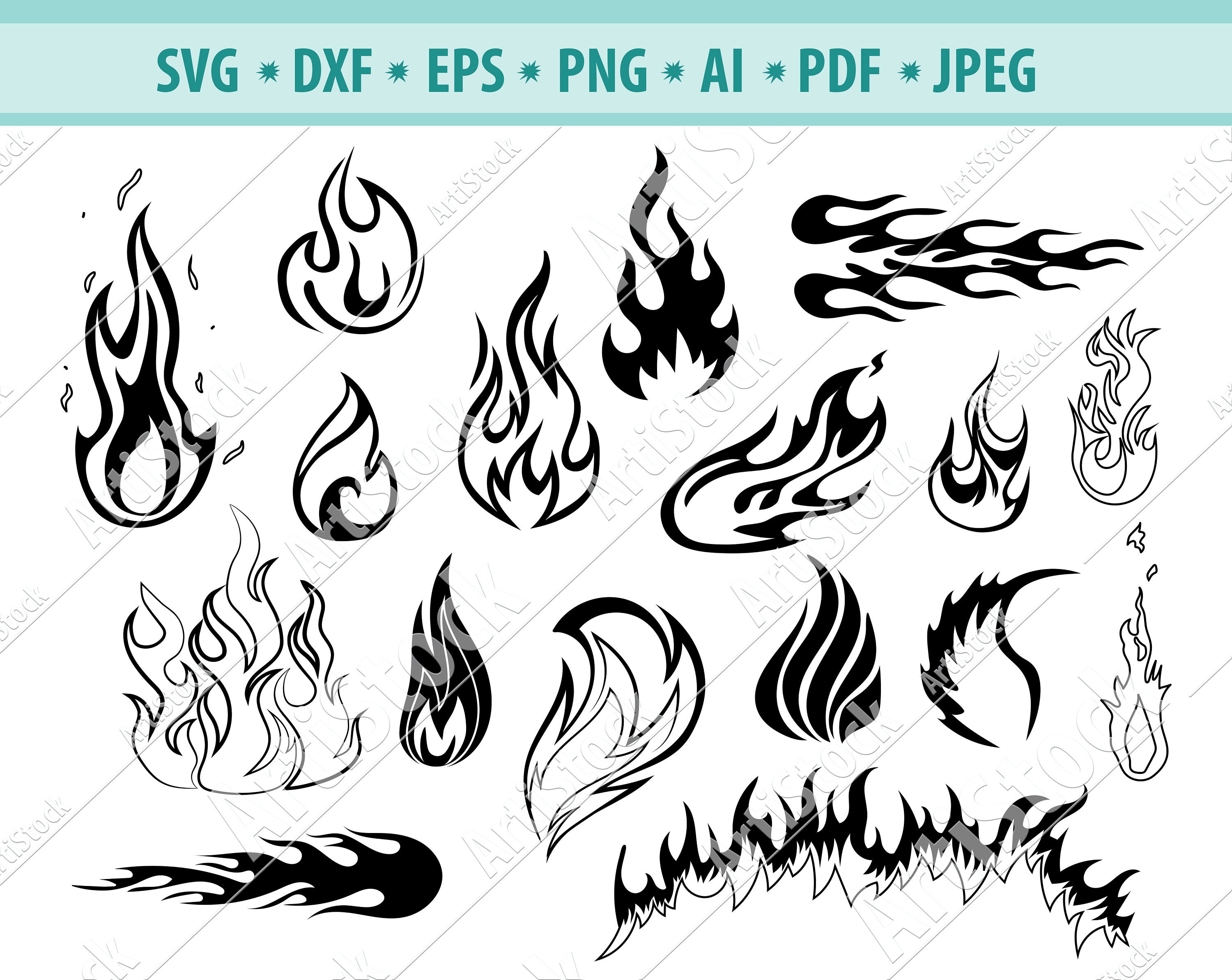 Fire SVG Flames SVG Fire Cricut Fire Dxf Flames Cutting - Etsy España