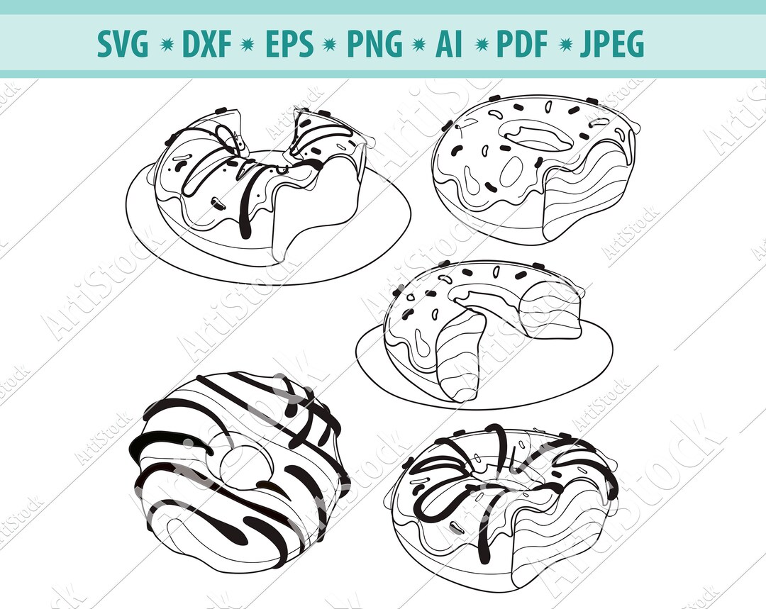 Donut SVG DXF PNG, Food Svg, Glazed Donut Svg, Doughnut Svg, Donut Cut ...