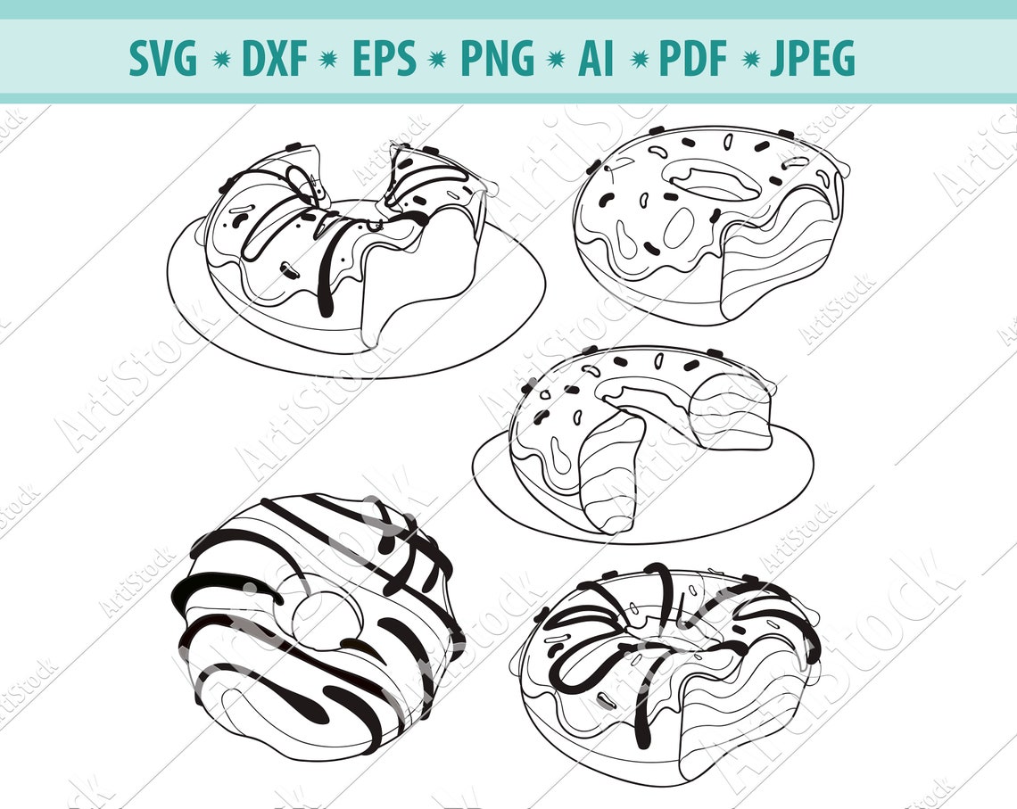Donut SVG DXF PNG Food Svg Glazed Donut Svg Doughnut Svg - Etsy