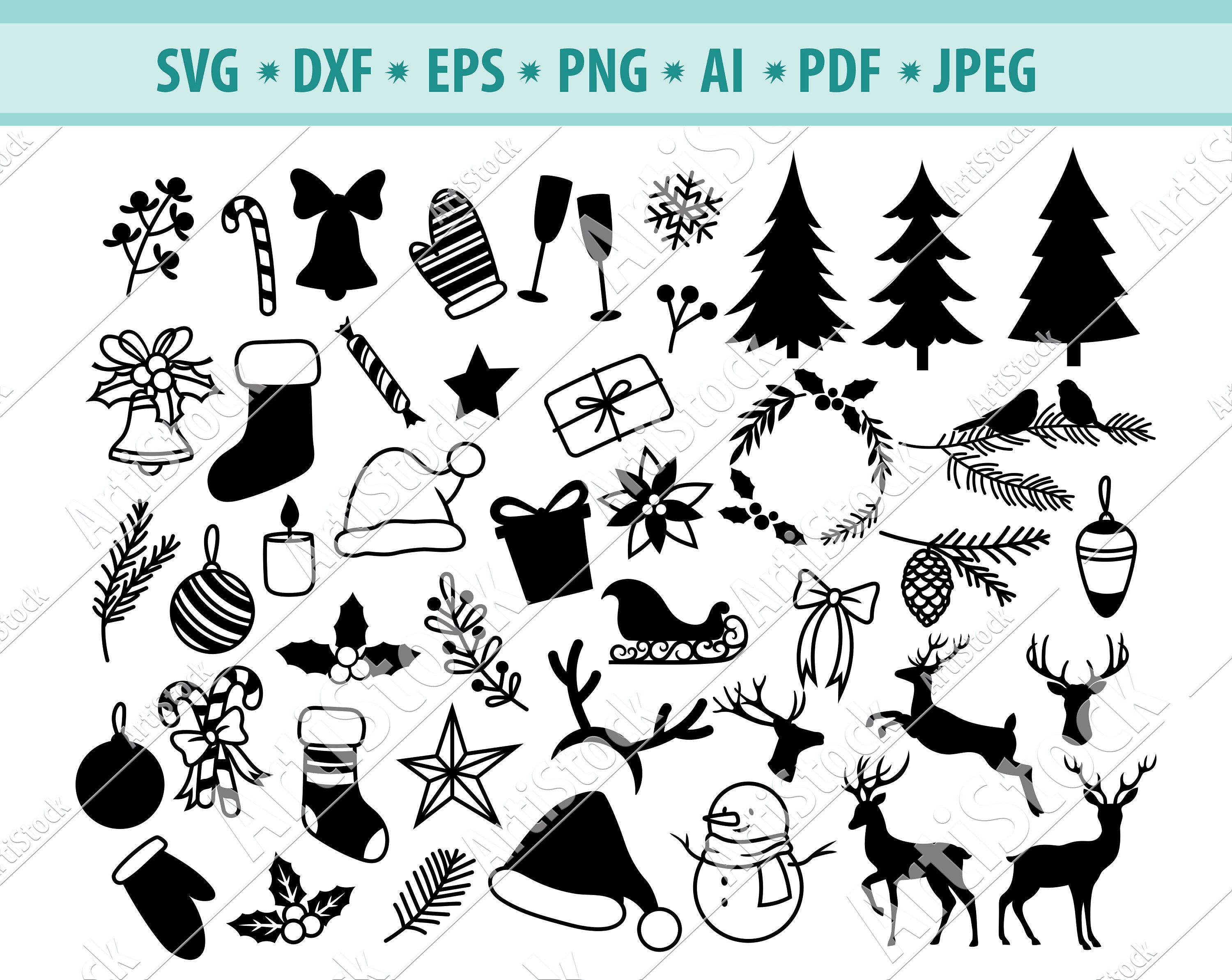 Christmas Svg, Christmas Light Svg, Christmas Elements Svg, Candy Cane ...