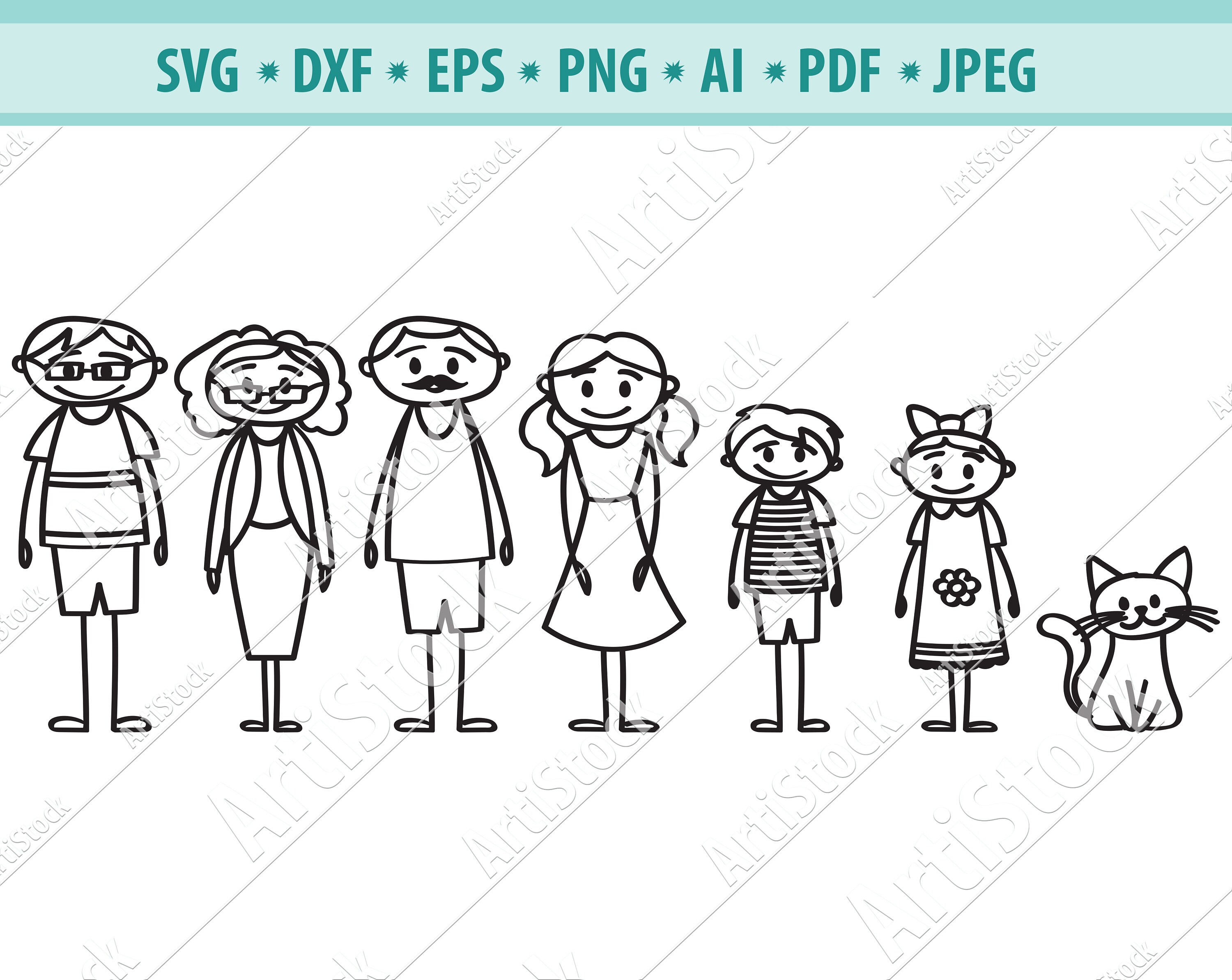 Stick Family Svg Bundle Stick Family Cut Files Stick Family - Etsy Canada
