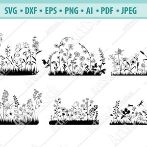 Field Plants Svg Wild Flowers Svg Garden Plant Svg Floral - Etsy