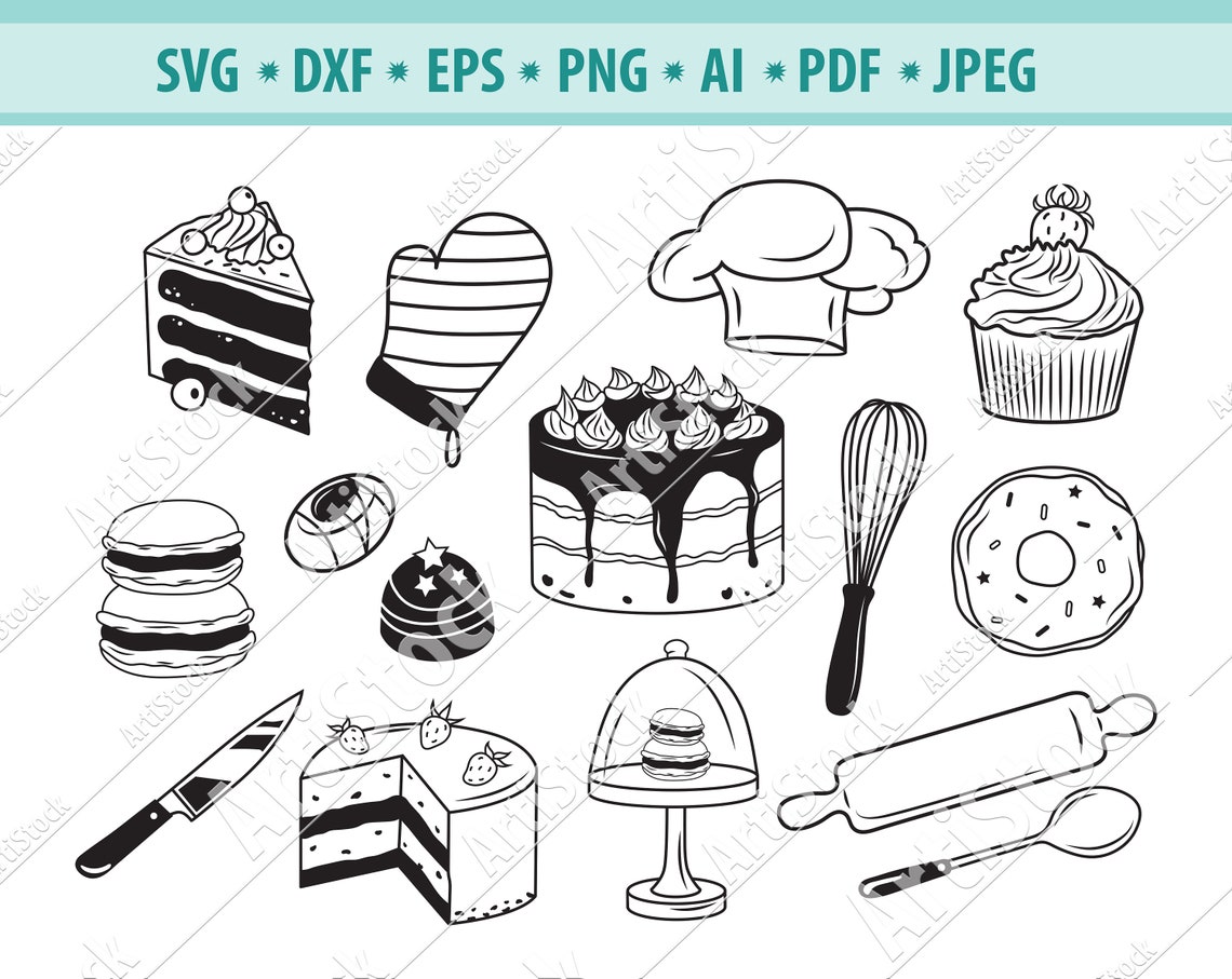 Cake Svg Birthday Cake Svg Bakery Svg Food Svg Donut Svg | Etsy