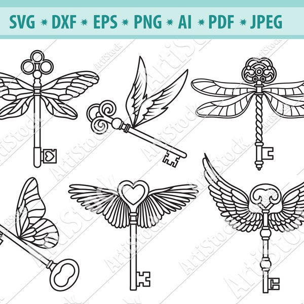 Skeleton Key Clipart - Etsy
