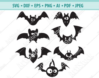 PNG SVG File Vampire Bat Cute Cartoon Tattoo Stencil - Etsy