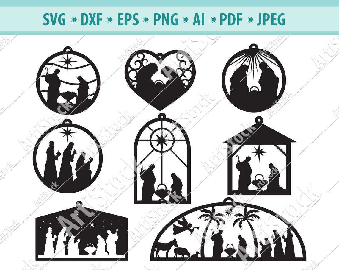 Nativity Scene Svg Christmas Nativity Toy SVG Holiday - Etsy