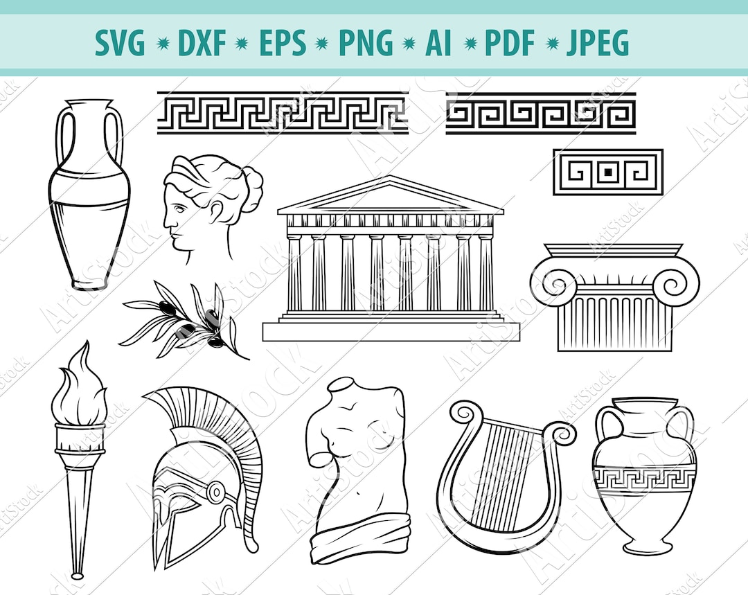 Ancient Greece Svg, Acropolis Svg, Ancient Greek Clipart, Spartan ...