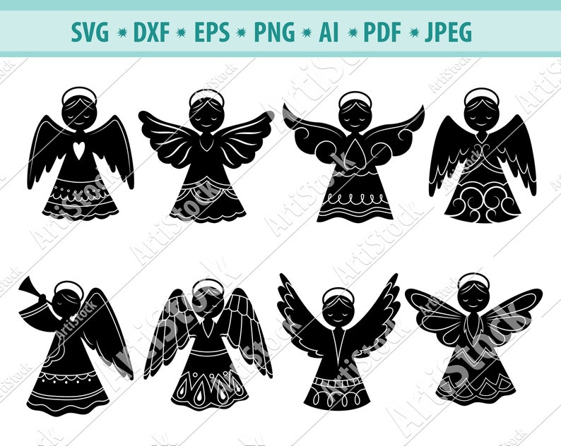 Angels Svg Bundle, Christmas Angels Svg, Christmas Decoration Svg ...