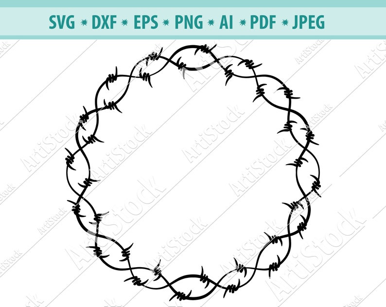 Barbed Wire Wreath Cut Files Barbed Wire Wreath Svg Barbed - Etsy