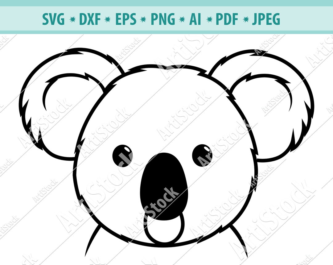 Koala SVG File, Koala Bear Svg, Koala Head Svg, Koala Cut File, Animal ...