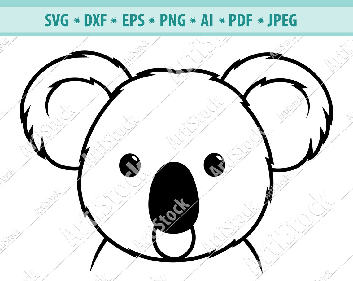 Koala SVG File, Koala Bear Svg, Koala Head Svg, Koala Cut File, Animal ...
