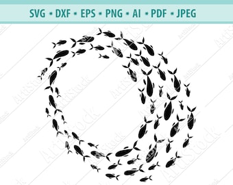 School of Fish Svg | Etsy
