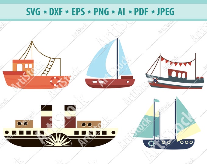 Schiff SVG Bundle, Schiff svg, Boote svg, Segeln svg, Schiff Clipart ...