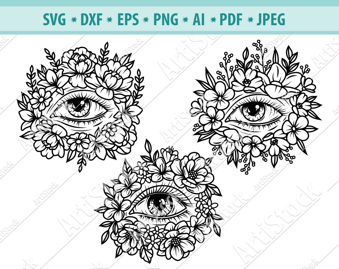 Flower Eye Svg Floral Eyeball Svg Floral Woman Eye Svg - Etsy