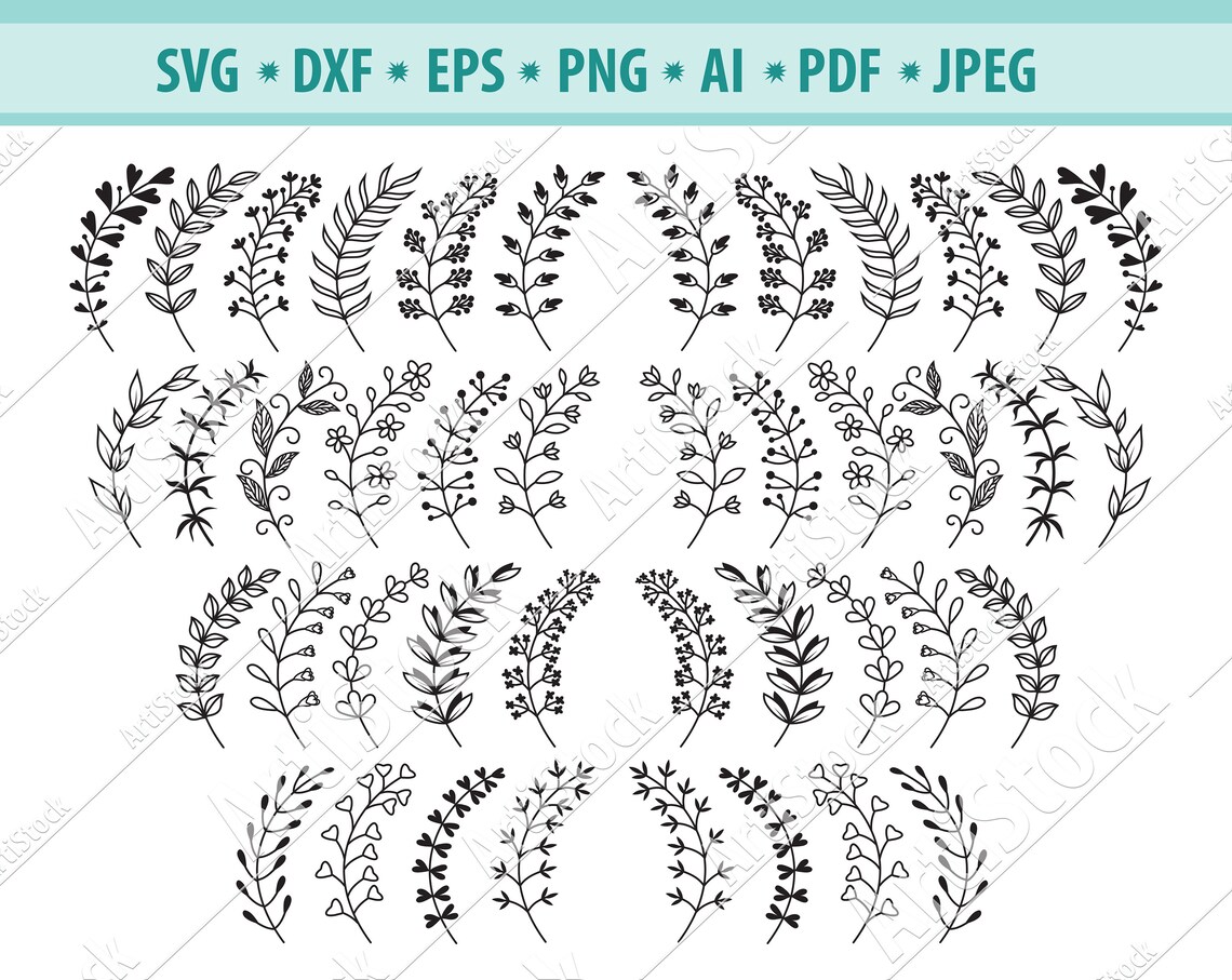 Leaf Svg File, Branches Svg, Leaves Svg, Laurel Wreath Svg, Foliage Svg ...