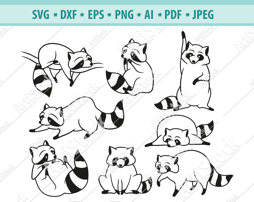 Raccoon Svg File, Forest Animal Svg, Striped Raccoon Svg, Thief Svg ...