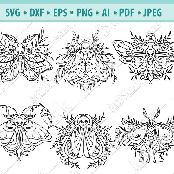 Gothic Moth Svg - Etsy