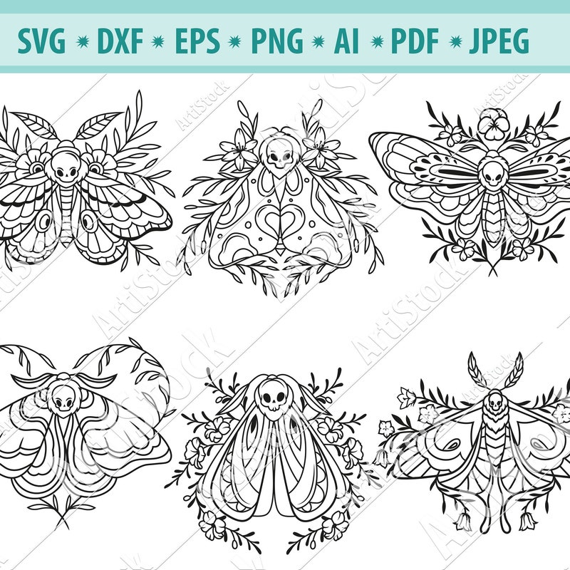 Gothic Moth Svg - Etsy