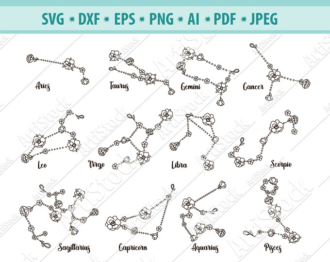 Zodiac Star Svg Constellation Zodiac Svg Astrology Svg - Etsy