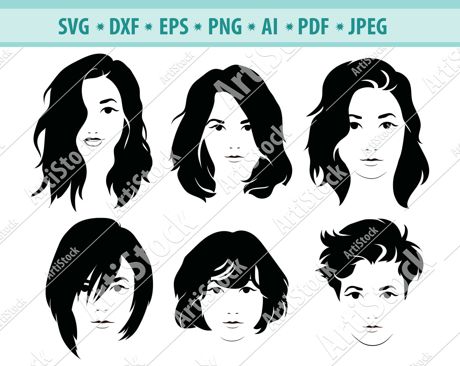 Woman's Face Svg Woman Svg File Girl SVG Instantly | Etsy