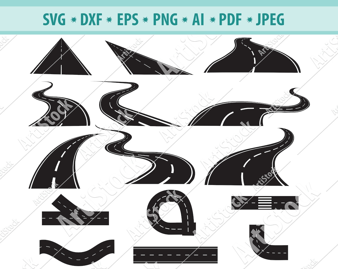 ROAD SVG, Highway Svg, Bending Svg, Curved Road Svg, Asphalt Road Svg ...