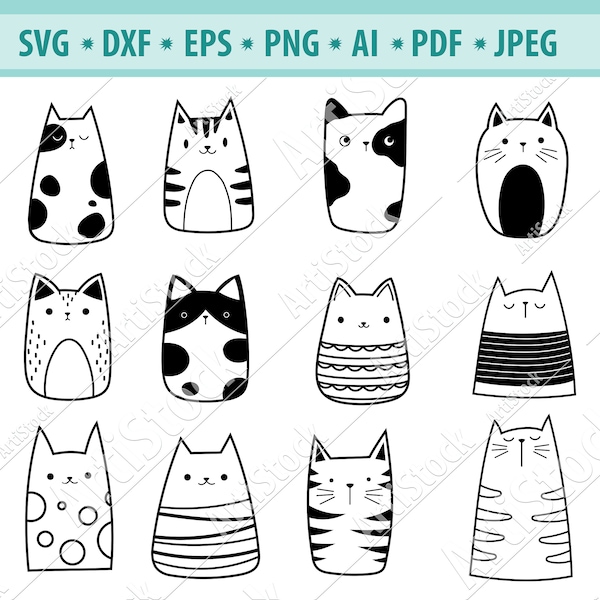 Funny Cat Svg - Etsy
