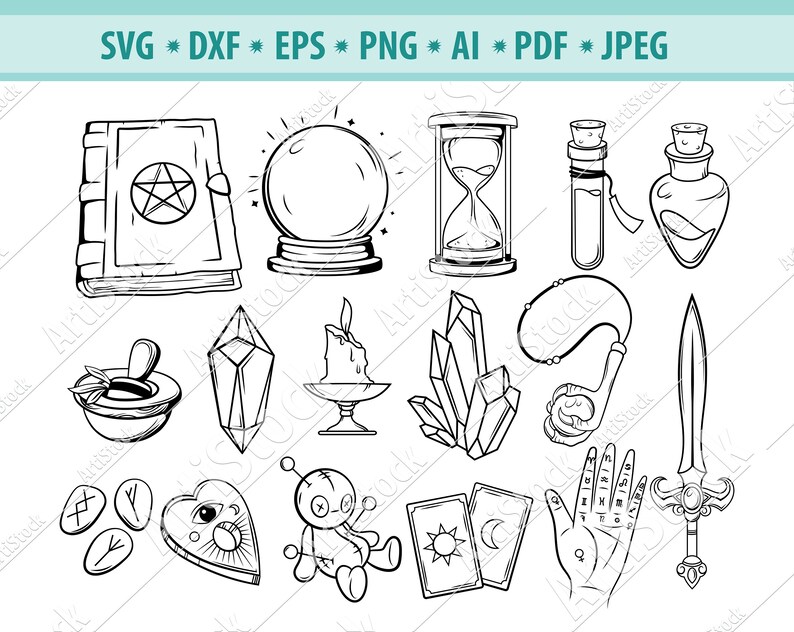 Magic Svg Bundle Witch Item Svg Magic Bottle Svg Witchy | Etsy
