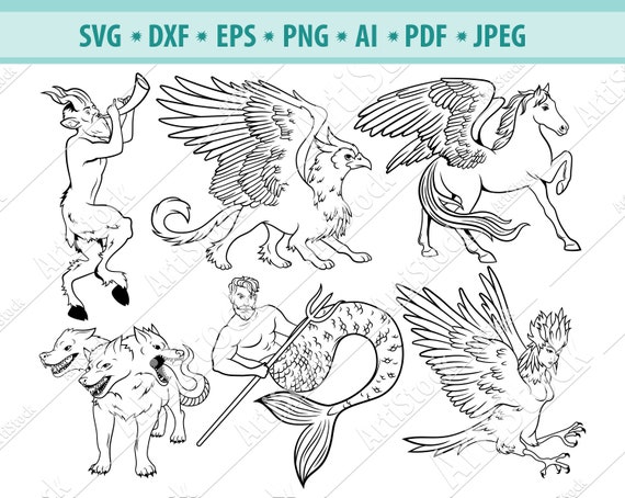 Mythological Creature Svg Pegasus Svg Ancient Monster Svg | Etsy Ireland