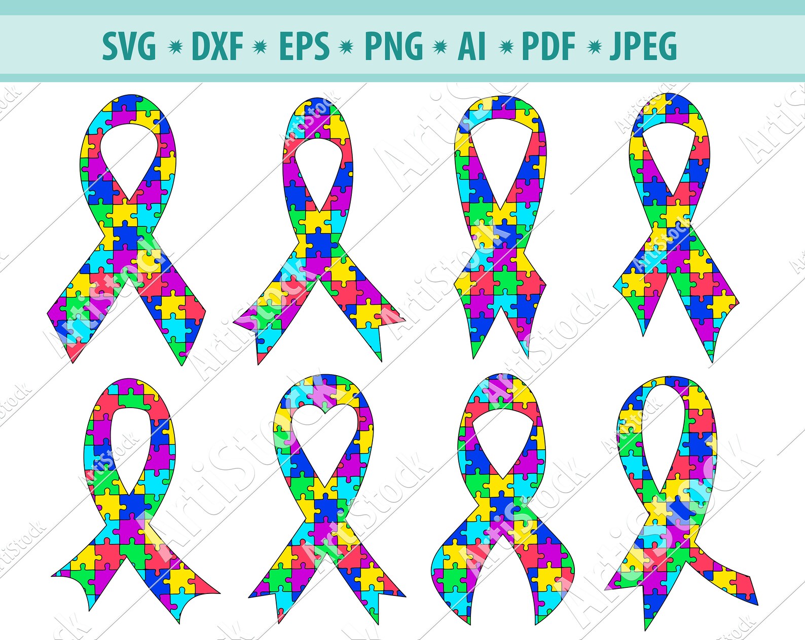 Autism Awareness Ribbon Svg Autism Svg Autism Puzzle Svg - Etsy