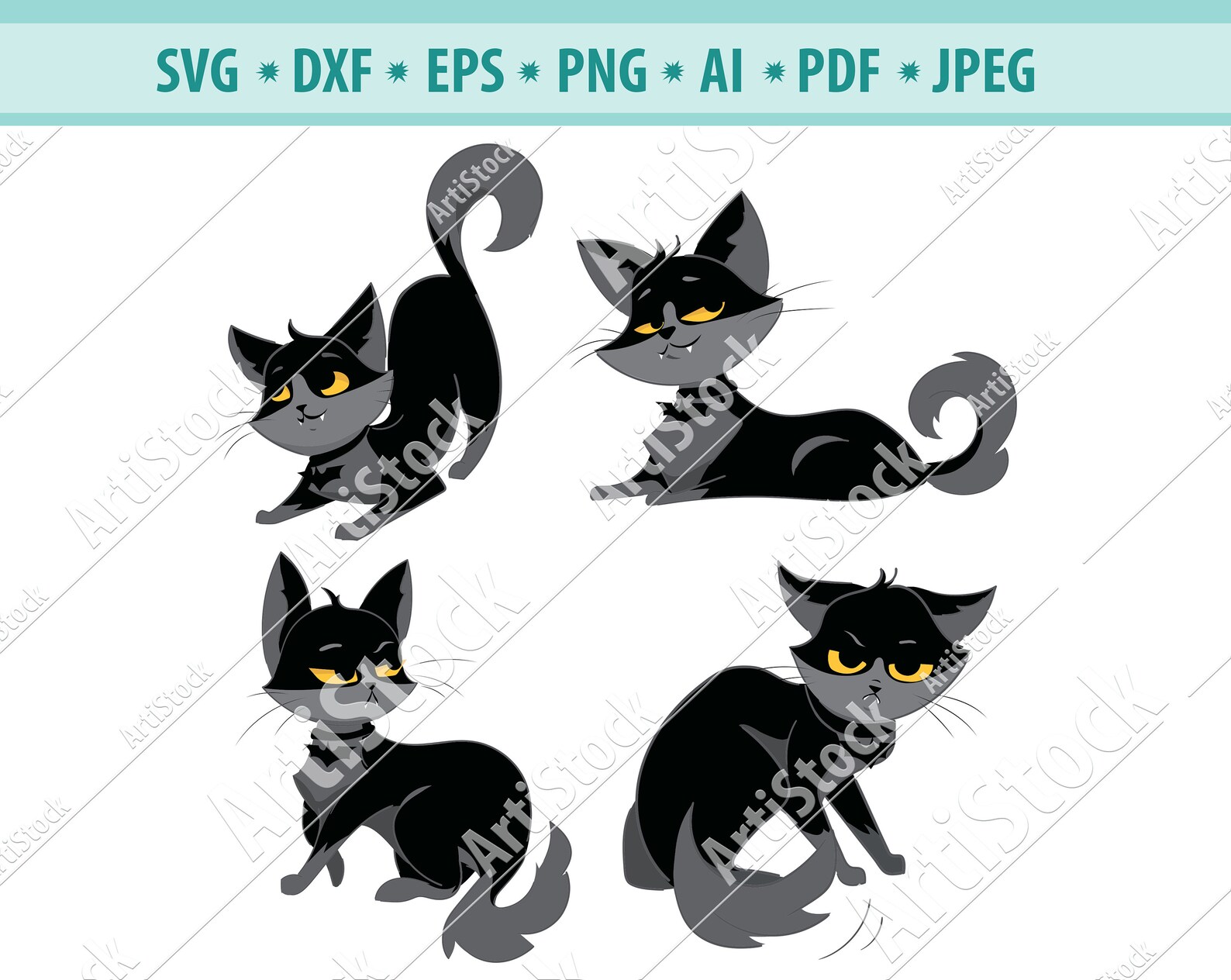 Black Cat Svg Halloween Cat Svg Cut Files Halloween Decal Images ...