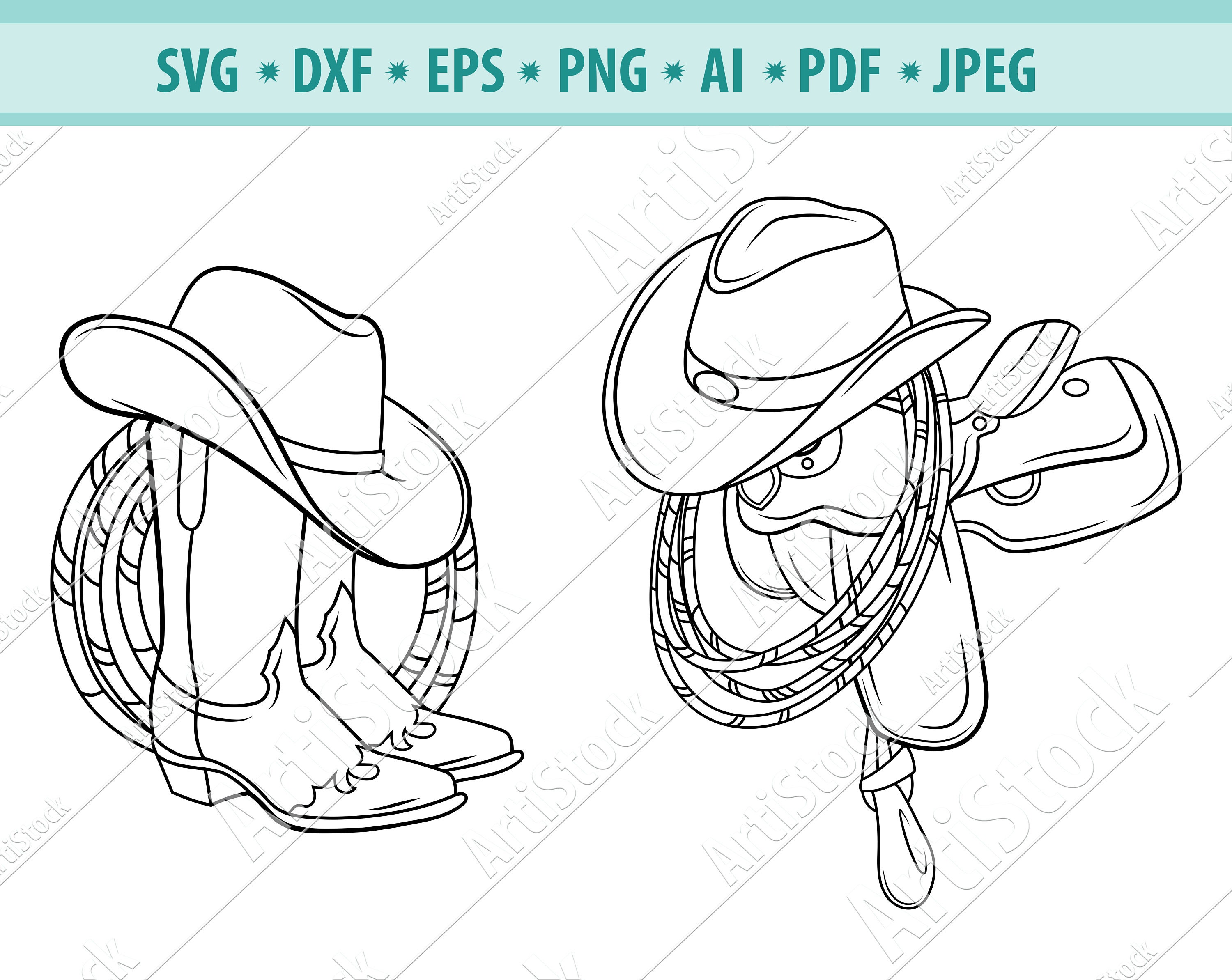 Cowboy Boots Svg Cowboy Svg Cowboys Saddle Svg Cowboy Hat - Etsy India