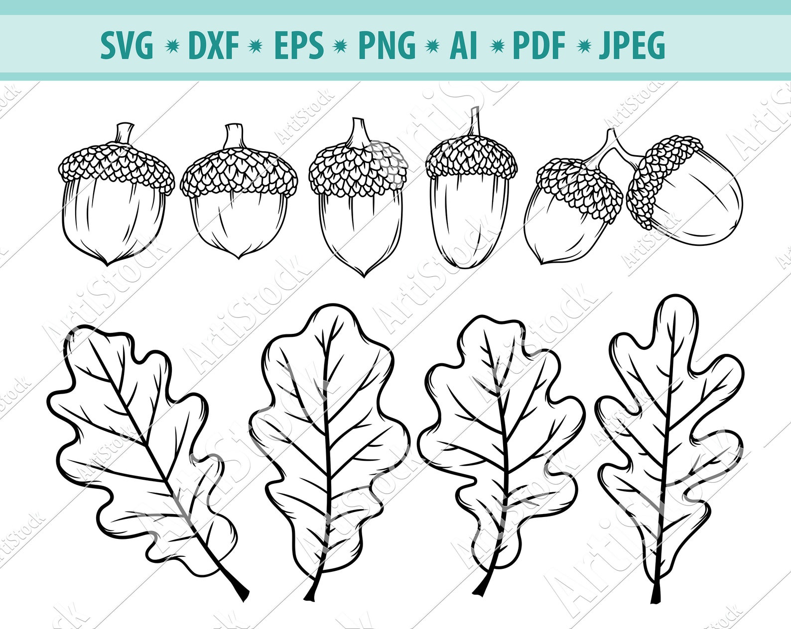 Acorn Svg File Autumn Svg Acorn Clipart Acorn Cut Files - Etsy