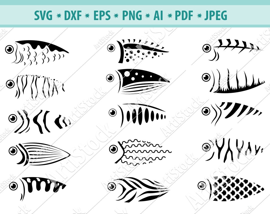 Fish SVG File, School of Fish Svg, Fishes Svg, Fishes Cut File, Fishing ...