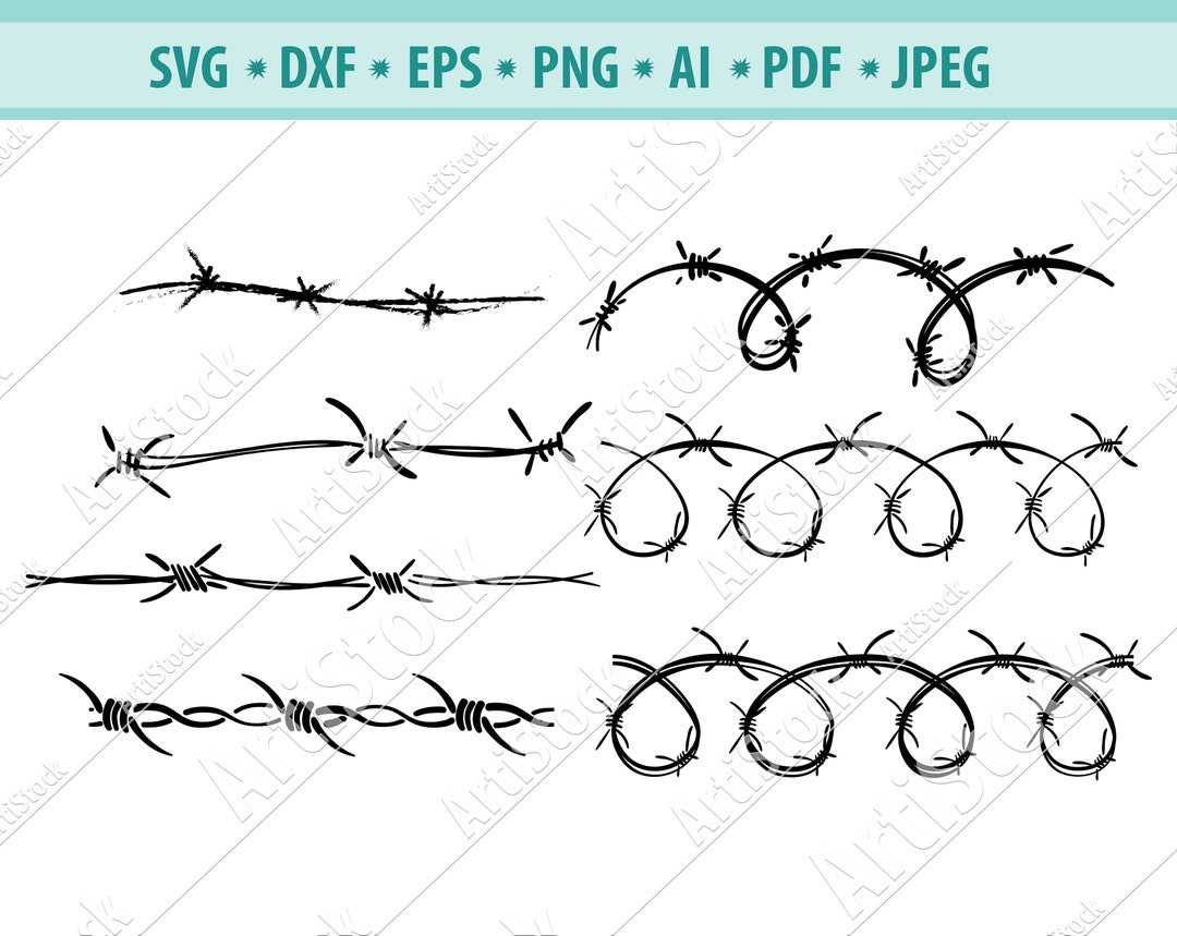 Barb Wire SVG File - Barbed Wire Cricut SVG - Barb Wire DXF - Barb Wire ...