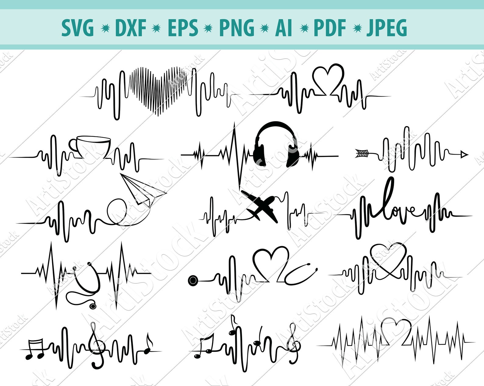 Heartbeat Svg Healthcare Svgstethoscope Svg Pulse Svg - Etsy